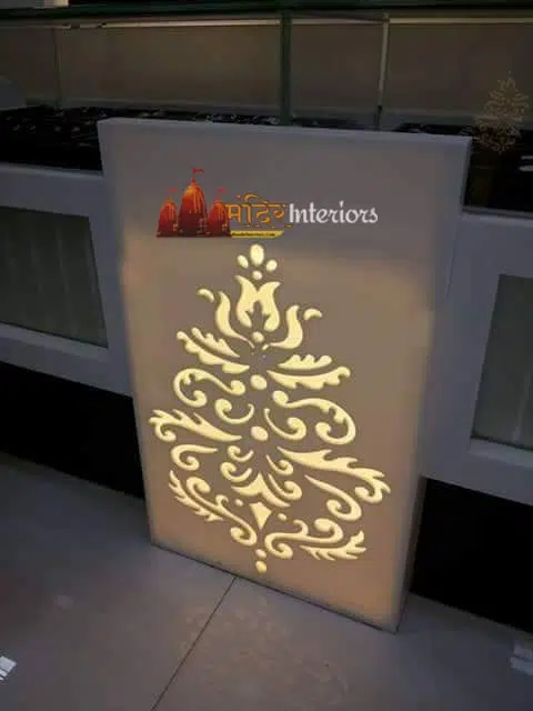 Corian Ceiling Backlit - Mandir Interiors - Corian Mandir Manufacturer