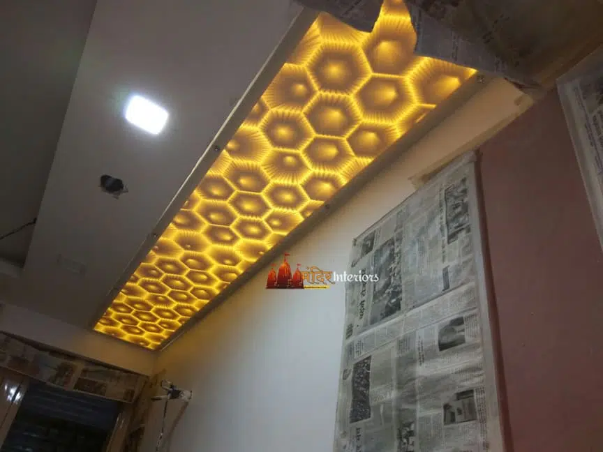 Corian Ceiling Backlit - Mandir Interiors - Corian Mandir Manufacturer