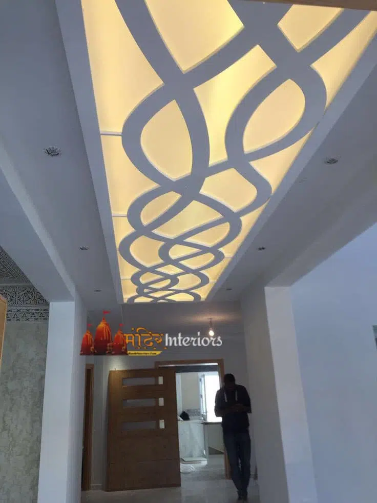 Corian Ceiling Backlit - Mandir Interiors - Corian Mandir Manufacturer
